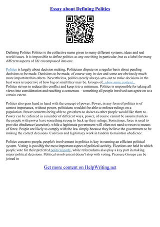 Political Science Essay | PDF