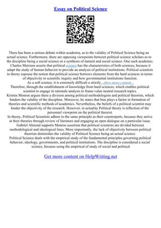 Political Science Essay | PDF