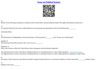 Political Science Essay | PPT
