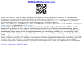 Political Science Essay | PPT