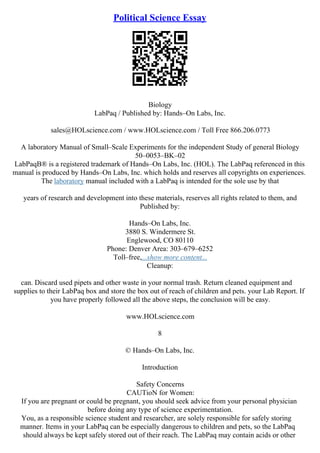 Political Science Essay Topics | PDF