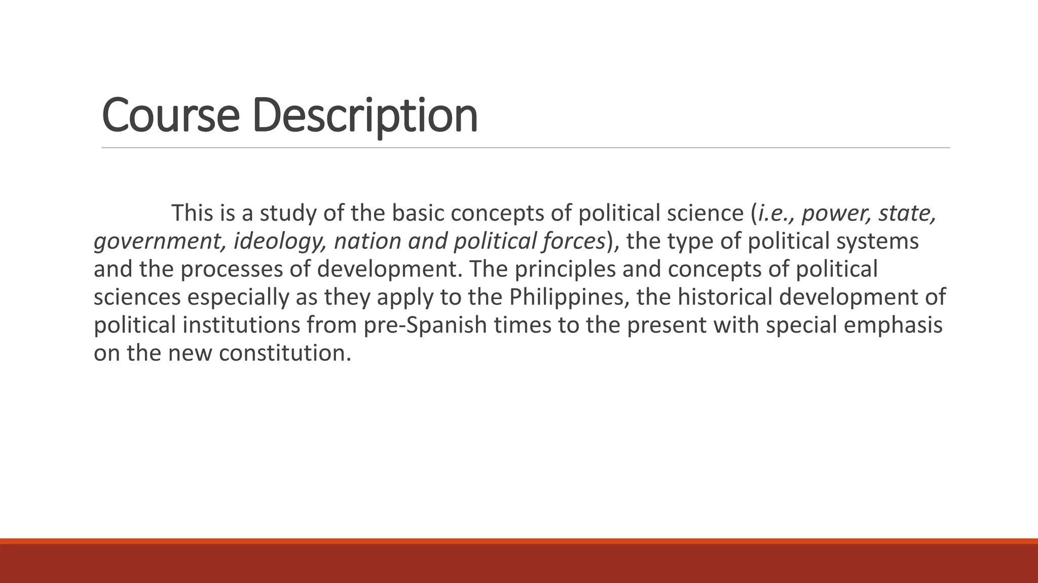 Political Science and Philippine Government | PPTX
