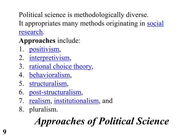 Political science (introduction) | PPTX | Politics