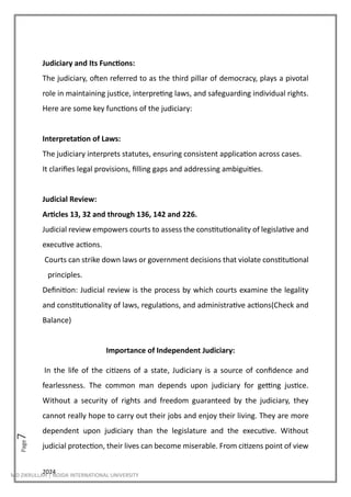 POLITICAL SCIENCE JUDICAL REVIEW AND INDEPENDENCE OF JUDICIARY'S | DOCX
