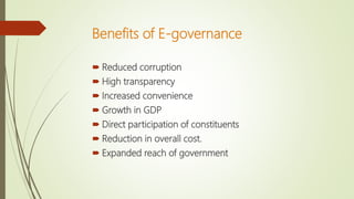 Advantage of E - Governance | PPT