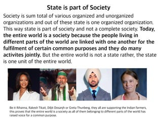State, Government and Society and differences among them | PDF