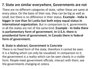State, Government and Society and differences among them | PDF