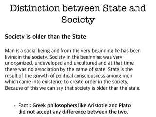 State, Government and Society and differences among them | PDF