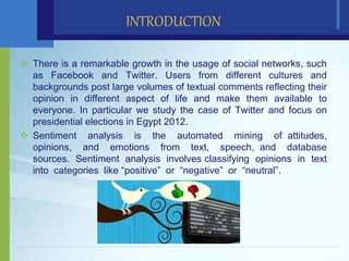 Political sentiment analysis using twitter data | PPT