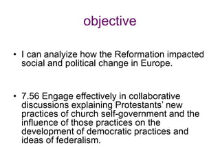 Political & Social changes during the Reformation | PPTX