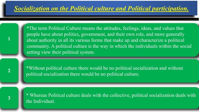 Political socialization and participation | PPTX | Political Issues ...