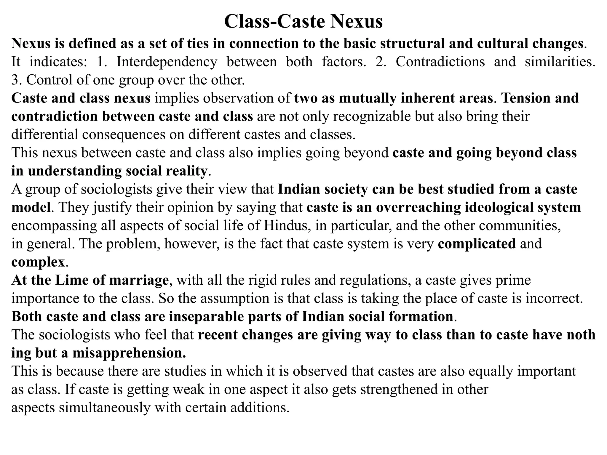 Political sociology - Caste and Class | PPTX