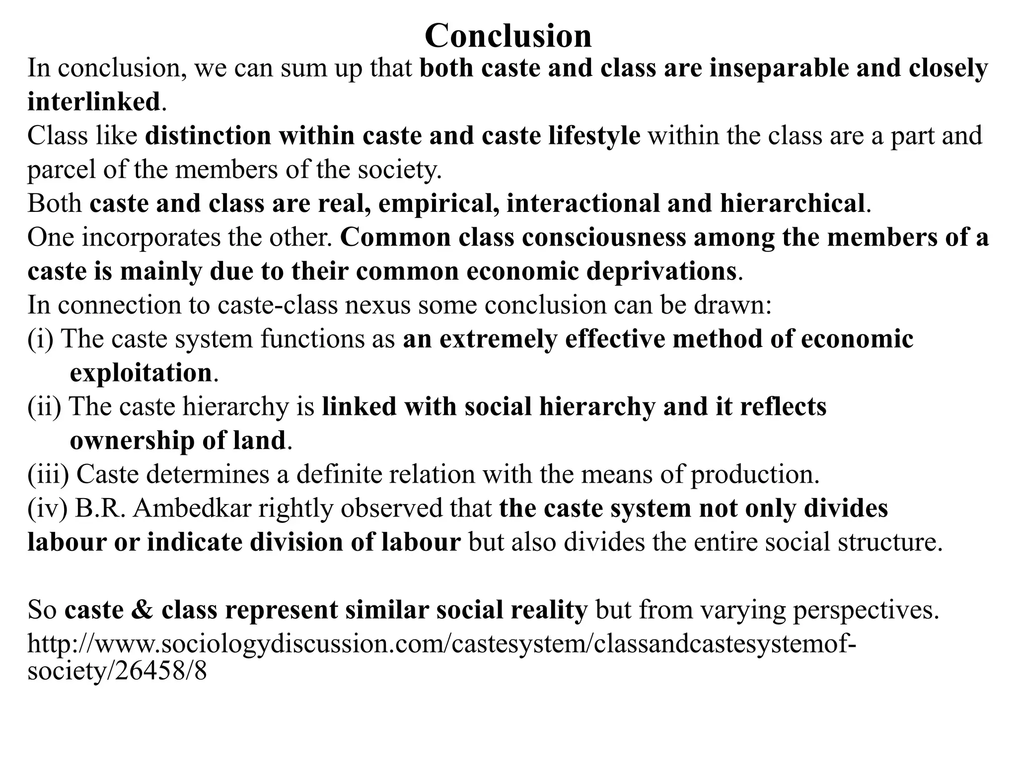 Political sociology - Caste and Class | PPTX