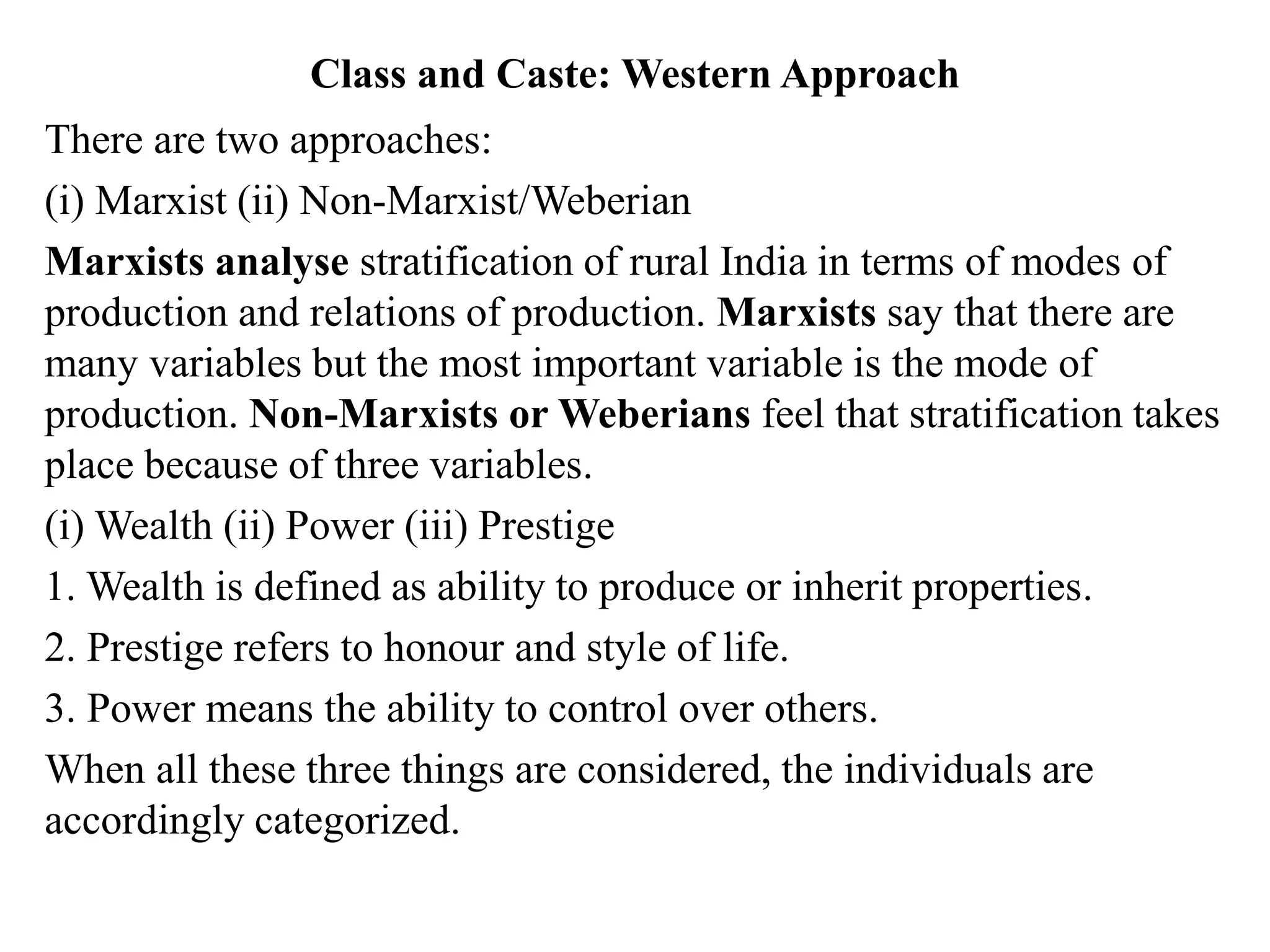 Political sociology - Caste and Class | PPTX