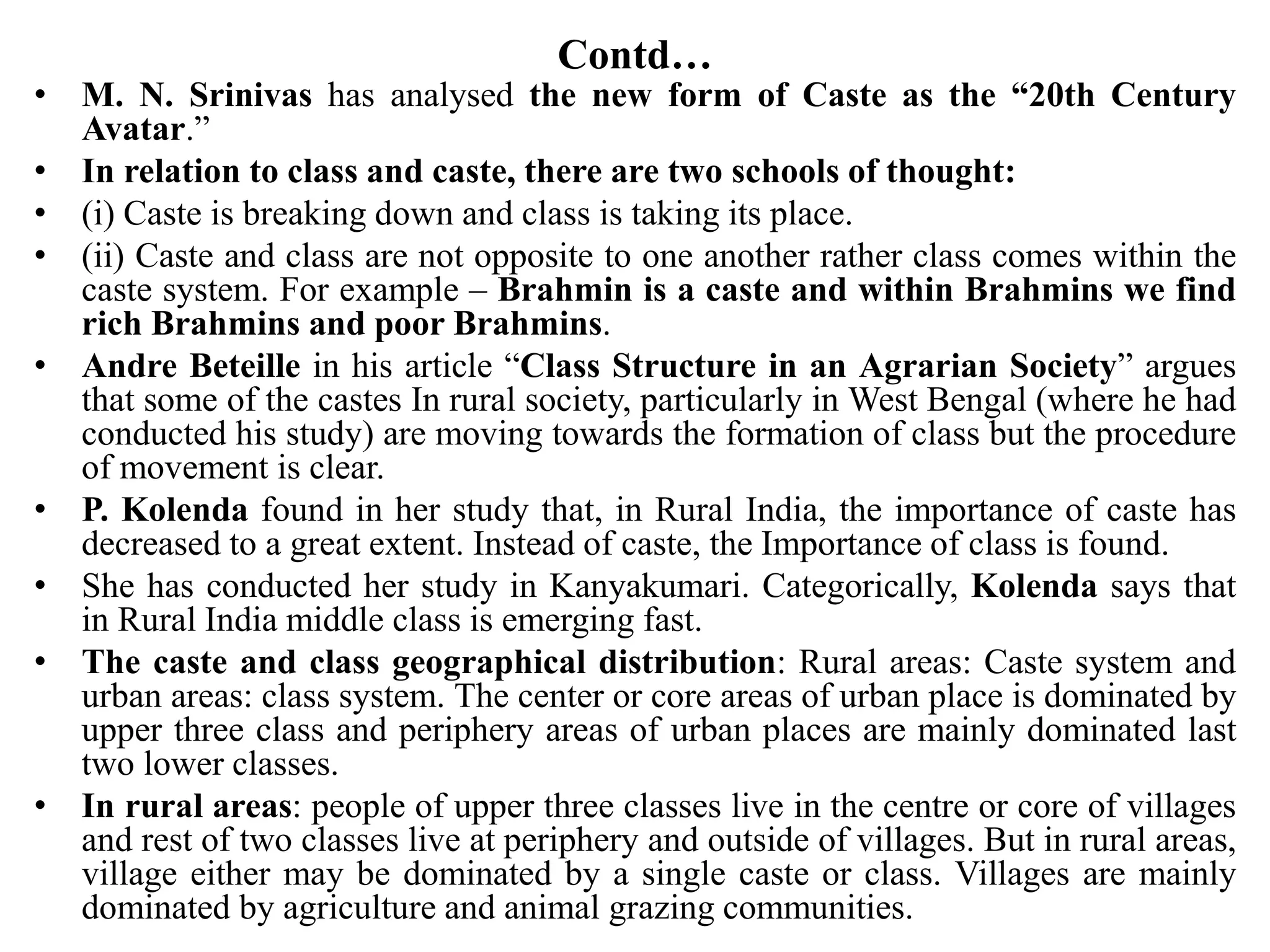 Political sociology - Caste and Class | PPTX