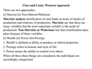 Political sociology - Caste and Class | PPTX