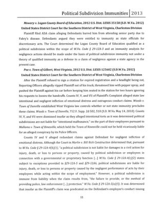 Political Subdivision Immunities Handout | PDF