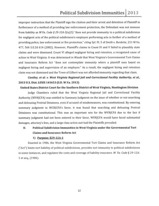 Political Subdivision Immunities Handout | PDF