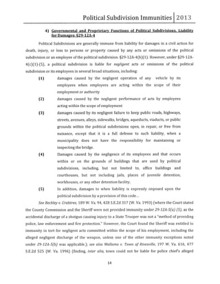 Political Subdivision Immunities Handout | PDF