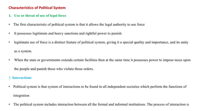 Political System an introduction institutions.pptx | Political Issues ...