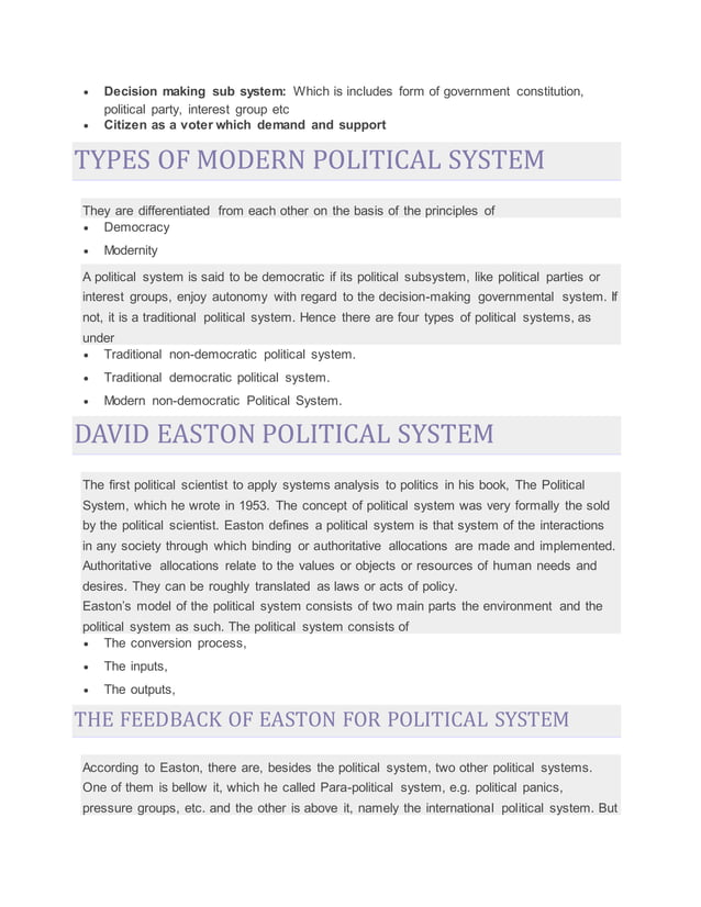 Political system and its approach | PDF | Free Download