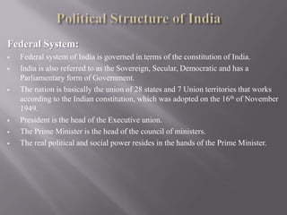 Political system of india | PPTX