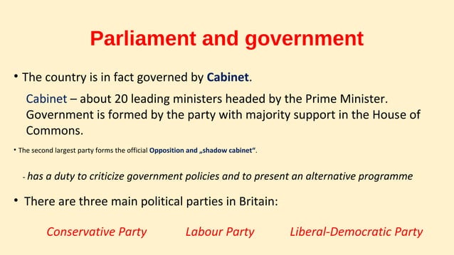 Political system of The United Kingdom | PPT | Politics