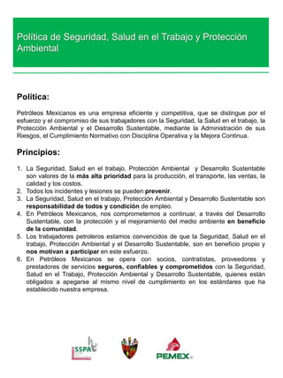 Politicas sspa pemex 2018 | PPTX