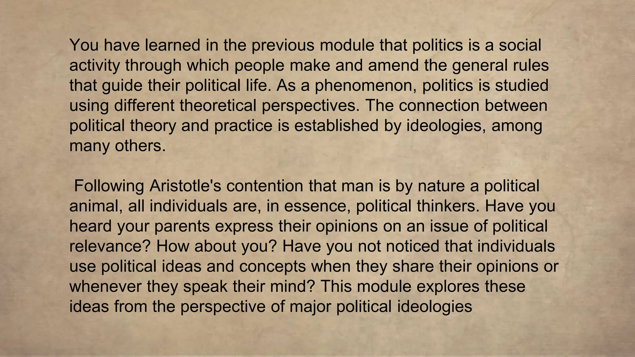 POLITICAL IDEAS AND IDEOLOGIES................,. | PPTX