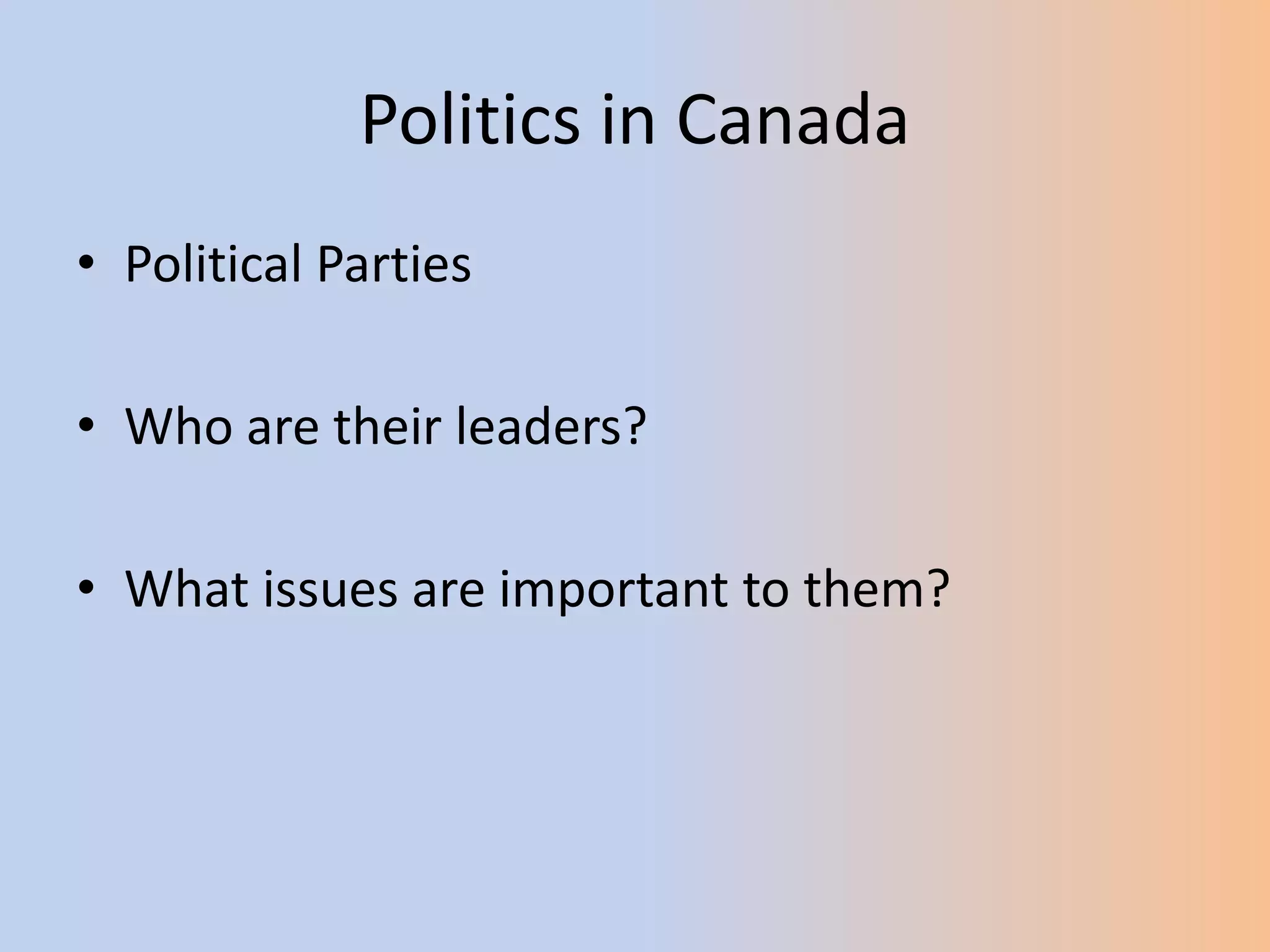 Politics in canada | PPTX