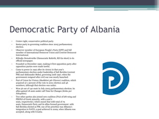 Politics of Albania | PPTX