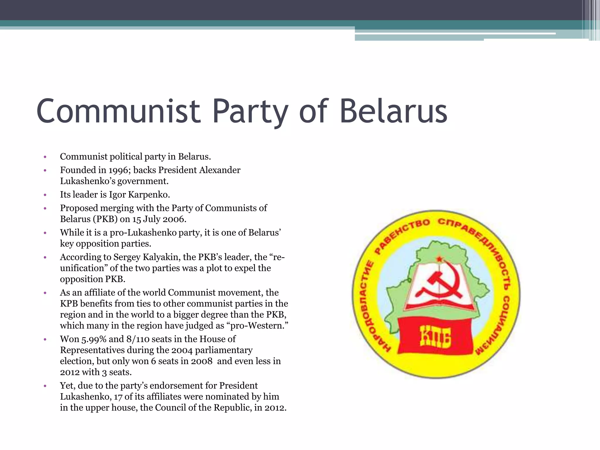 Politics of Belarus | PPTX