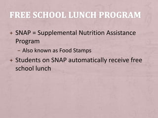 Reasons to Improve the School Lunch System | PPTX