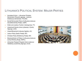 Politics of Lithuania | PPTX | Civic affairs | Politics
