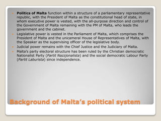 Politics of Malta | PPTX