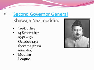 Politics of pakistan 1947 to 1958 | PPTX