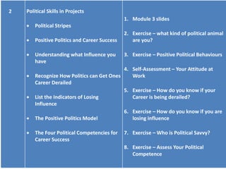 Politics, Projects and Project Management sample slides | PDF