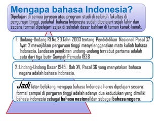 Pemahaman tentang Politik bahasa Indonesia | PPT