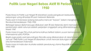 Politik Luar Negeri Bebas Aktif di Indonesia | PPTX