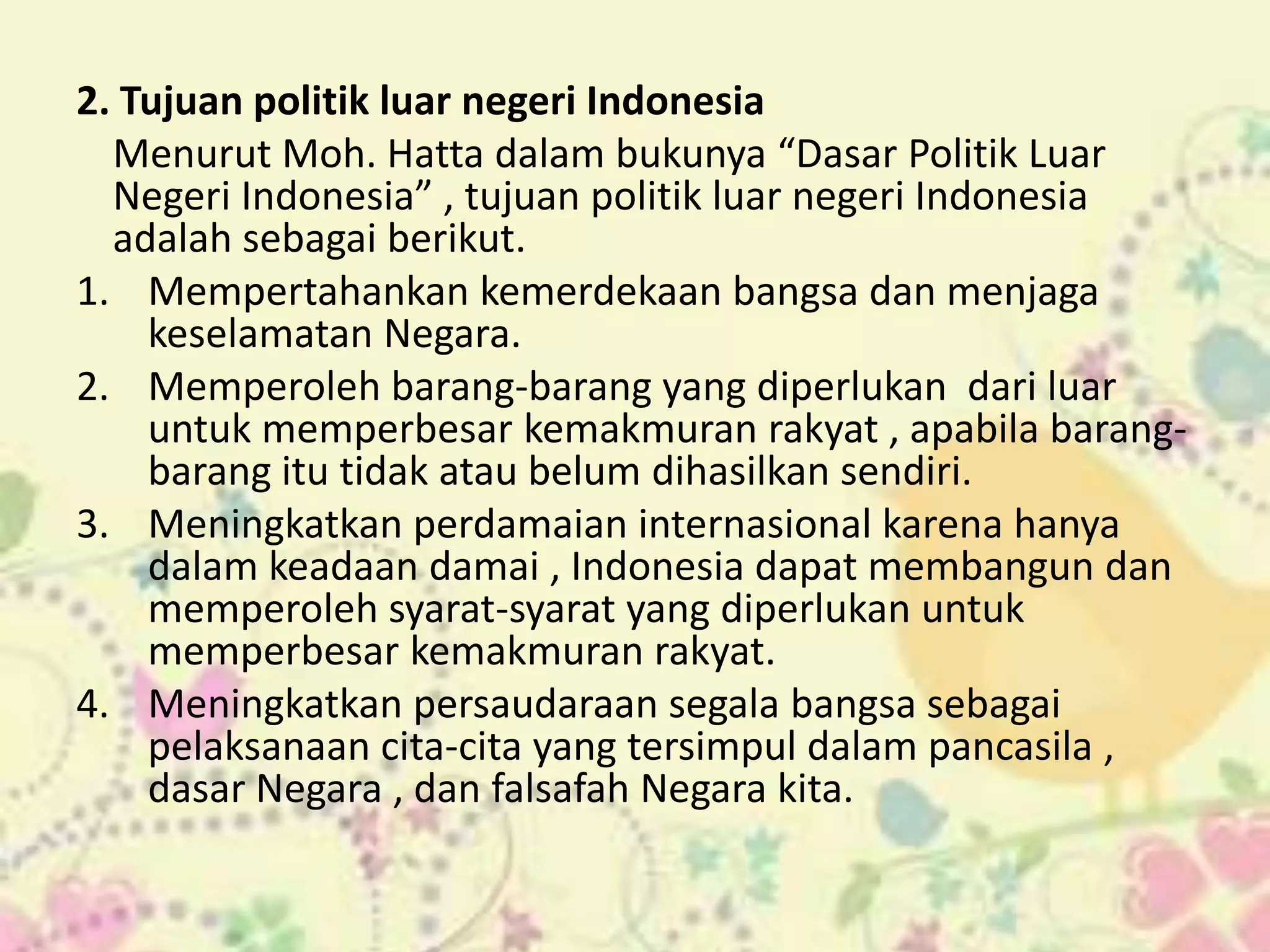 Politik luar negeri indonesia dan organisasi internasional ppt | PPTX