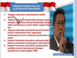 Politik luar negri indonesia kls. 9 smt 2 smp | PPTX