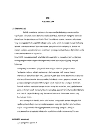 Politik sebagai seni | DOC