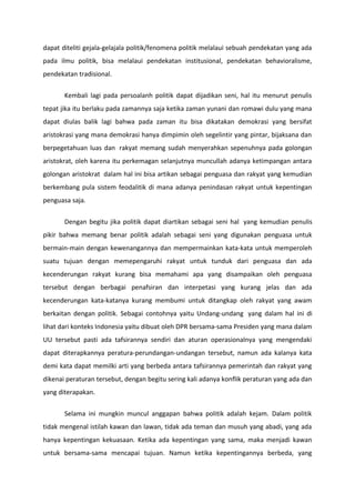 Politik sebagai seni | DOC