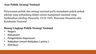Kewarganegaraan-Politik strategi nasional | PPTX