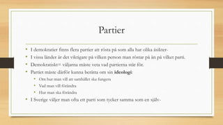 Politiska partier och ideologier | PPTX