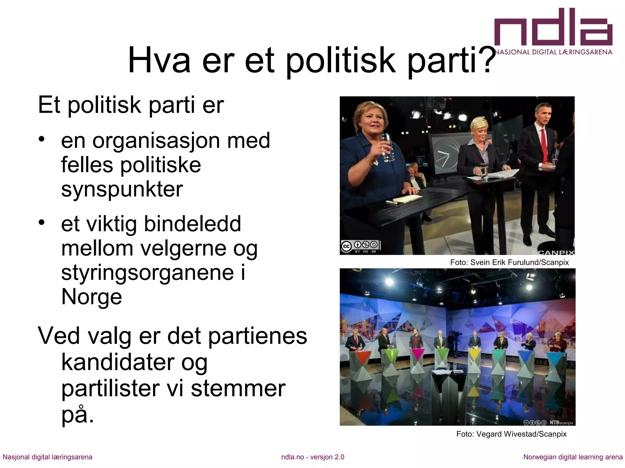 Politiske partier og valg nb | PPT