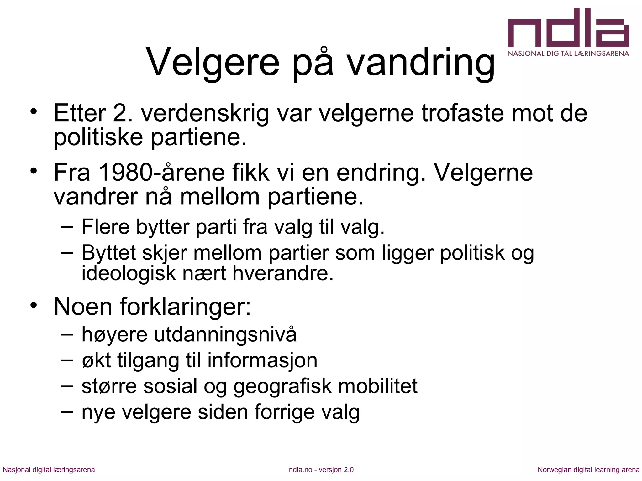 Politiske partier og valg nb | PPT