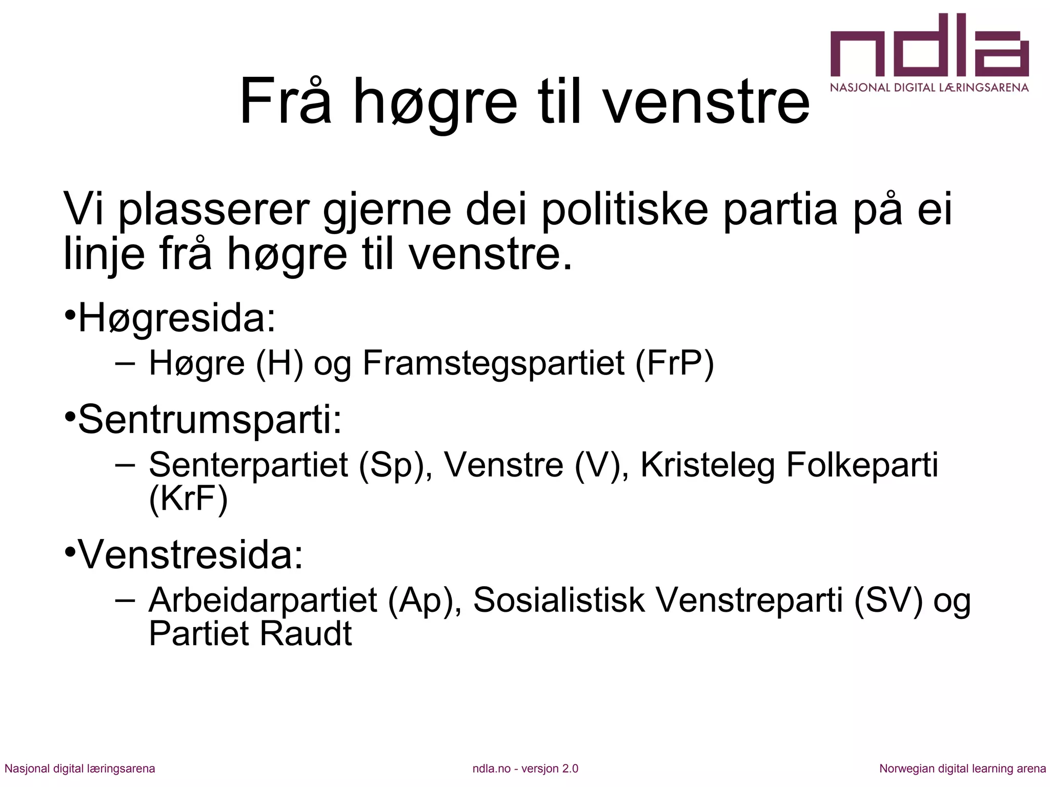 Politiske parti og val nn | PPT