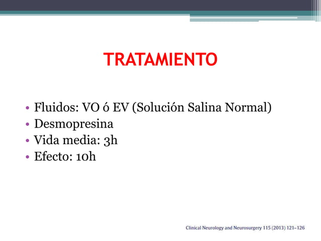 Diabetes Insípida Central, SIADH y Síndrome perdedor de Sal post ...