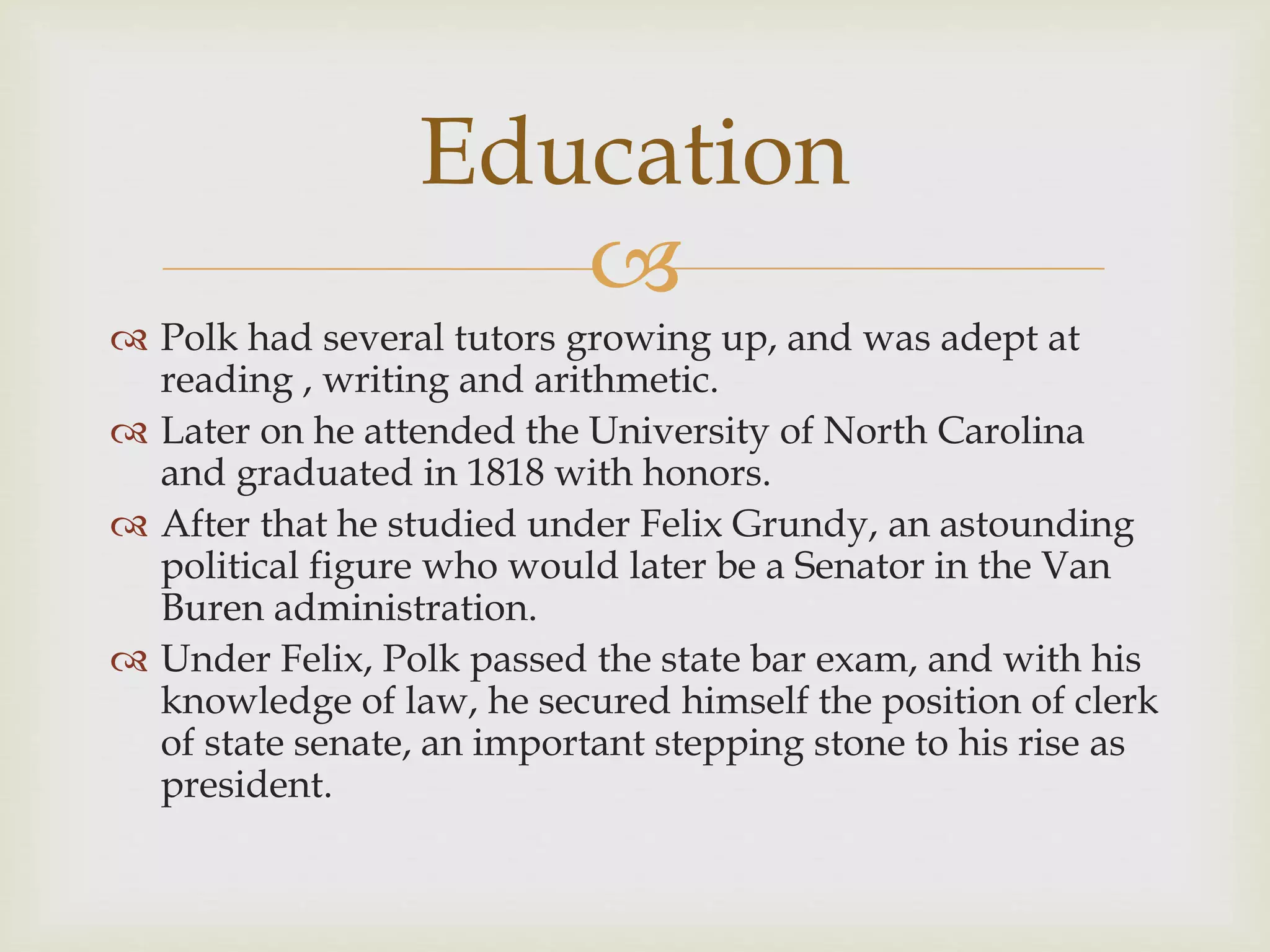 The Biography of James K. Polk | PPTX